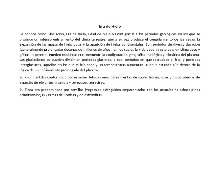 Glaciaciones: Clima y Vida en la Era de Hielo | PDF
