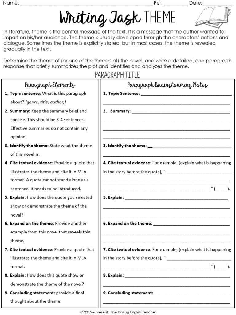 Writing Task: Theme | PDF | Copyright Law