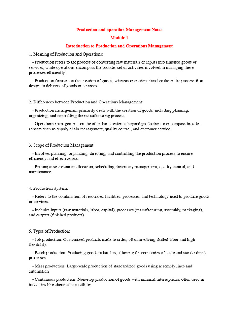 Production and Operation Management | PDF | Inventory | Operations Management