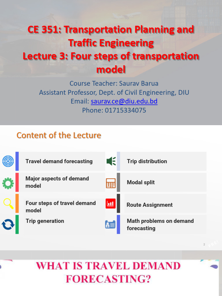 CE 351, L3, Four Steps of Transportation Model | PDF