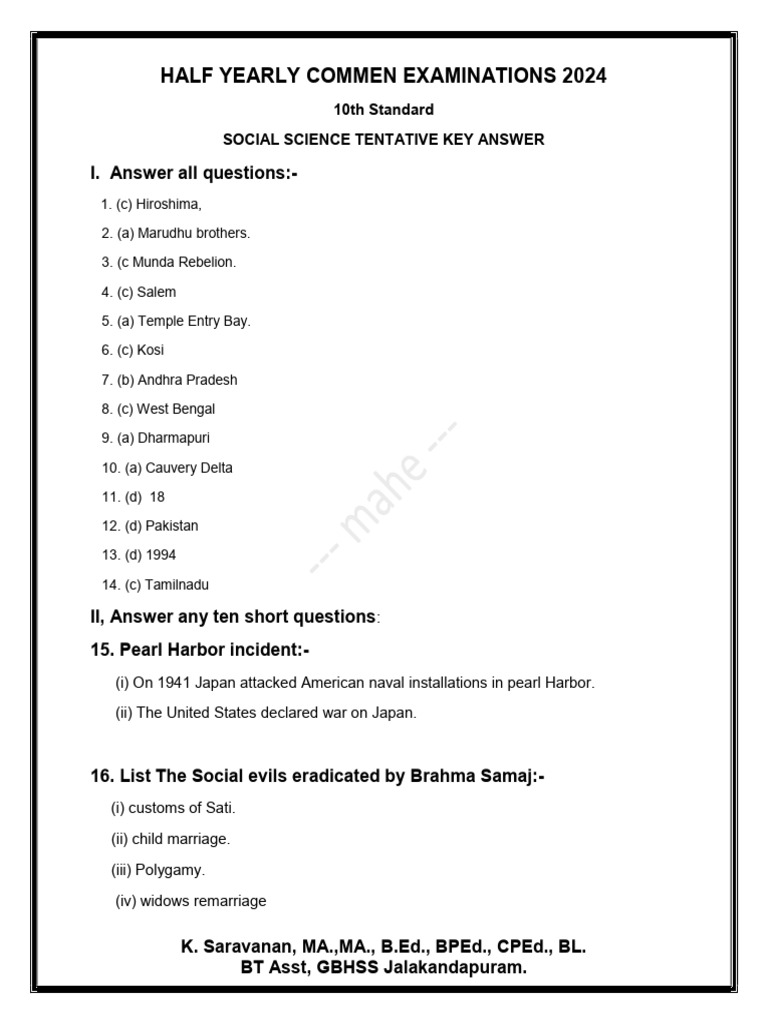 Half Yearly Examinations 2024 | PDF | Mahatma Gandhi | Taxes