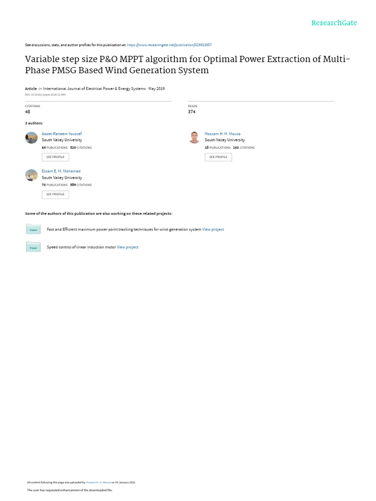 9-Variable Step Size P&O MPPT Algorithm For Optimal Power Extraction of Multi-Phase PMSG Based ...