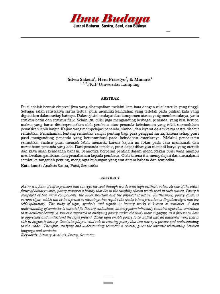 Analisis Puisi Ws. Rendra Kajian Petanda Dan Penanda Dengan Pendekatan ...