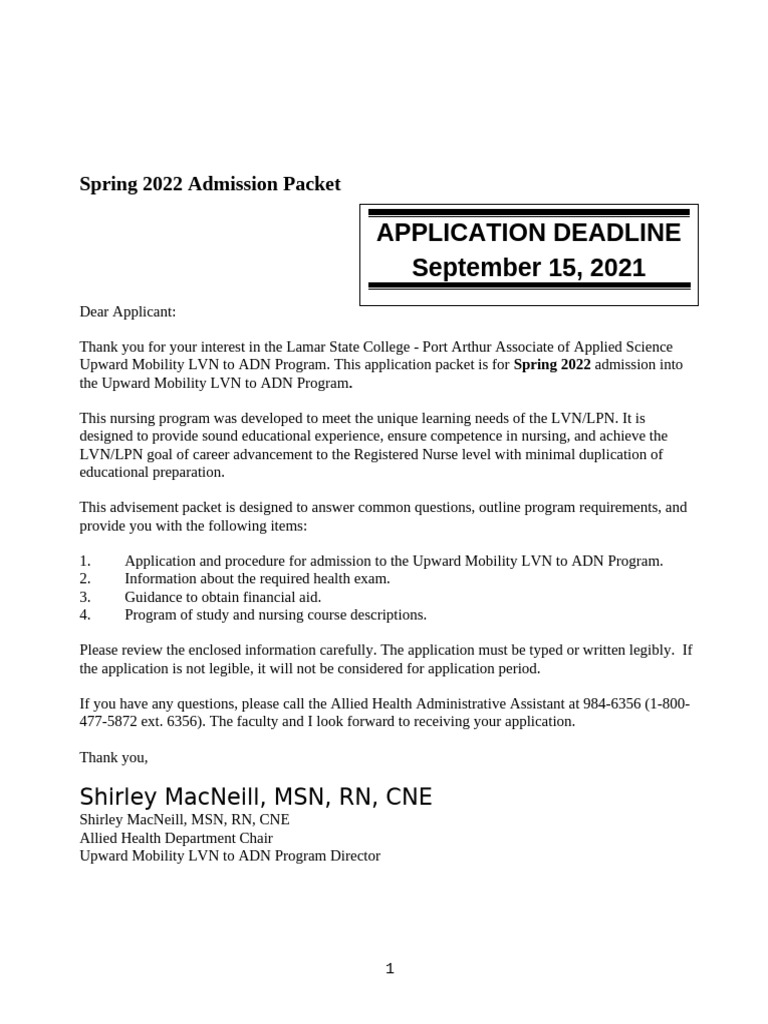 ADN-Spring-2025 Application-Packet | PDF | Nursing | University And ...