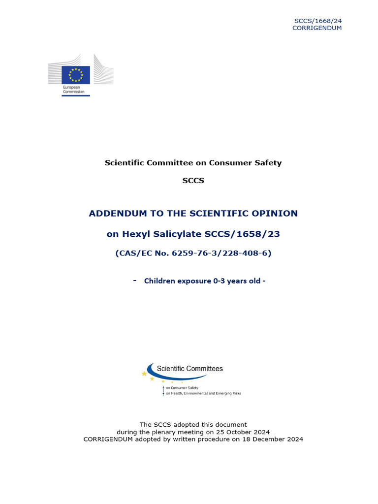 Sccs o 290 | PDF | Cosmetics