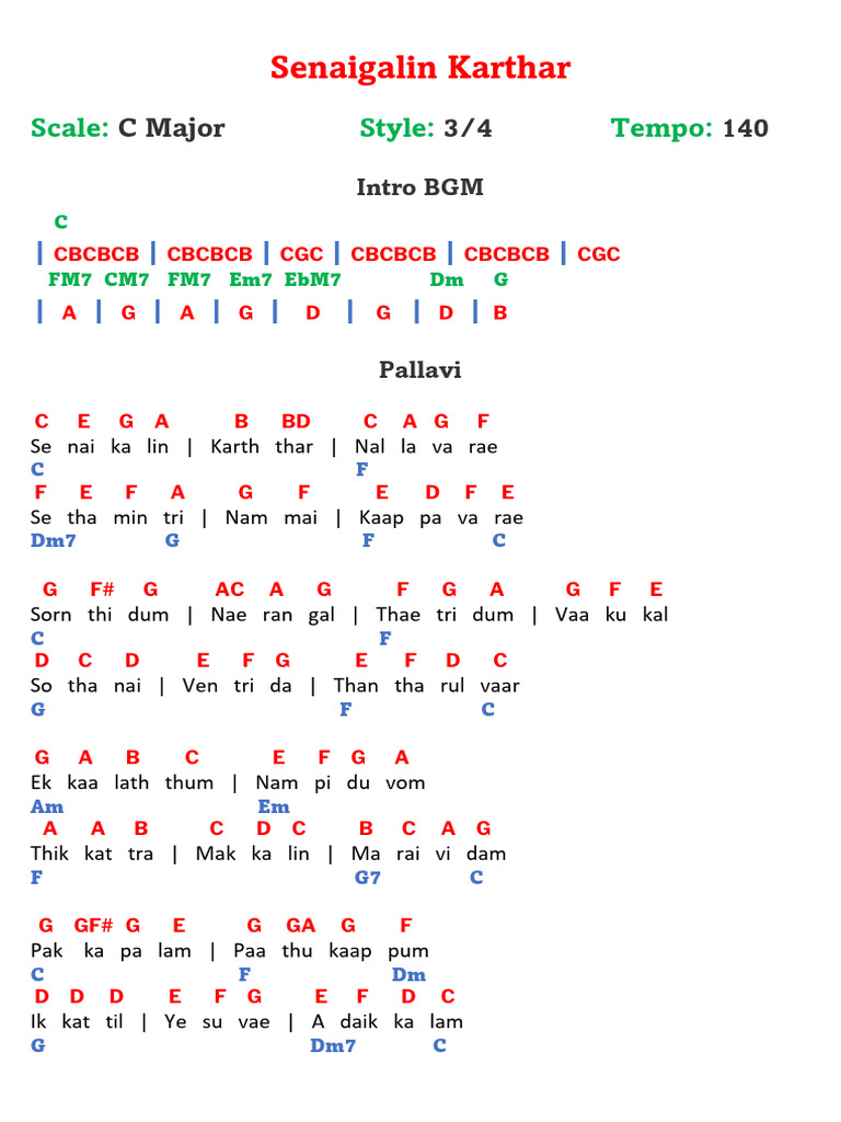 Senaigalin Karthar Chords Guide | PDF
