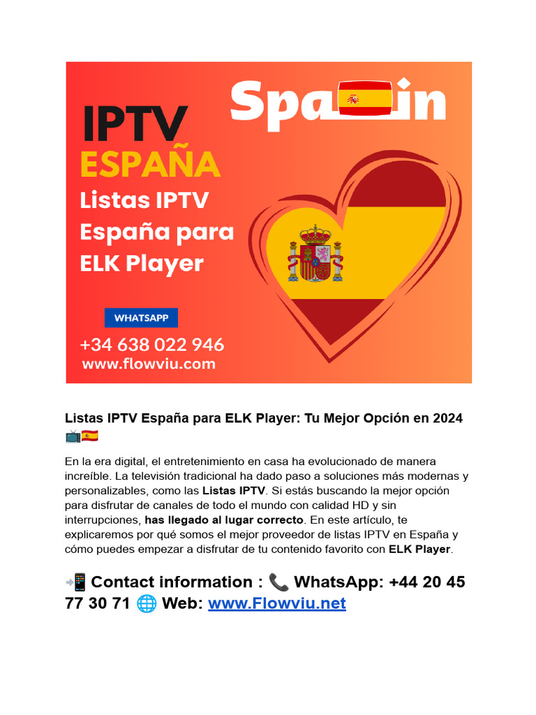 Listas IPTV España para ELK Player | PDF | Internet | Televisión