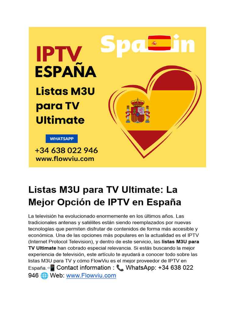 Listas M3U para TV Ultimate | PDF | Televisión | Internet