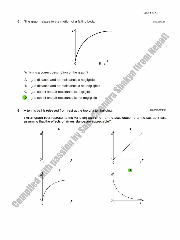 Graph With Air Resistance Pdf