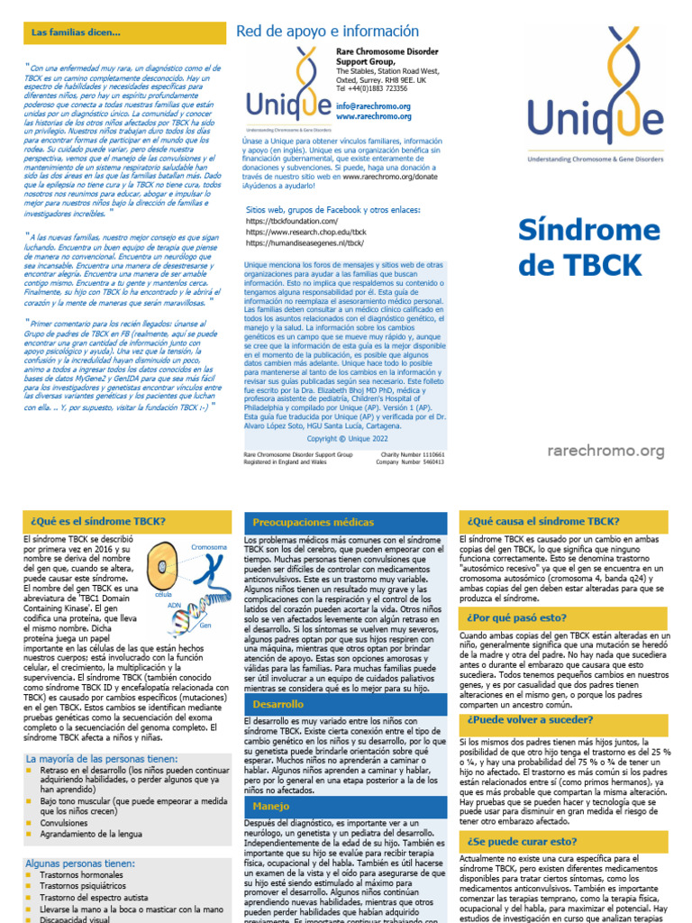 TBCK Syndrome Spanish QFN | PDF | Gene | Trastorno mental