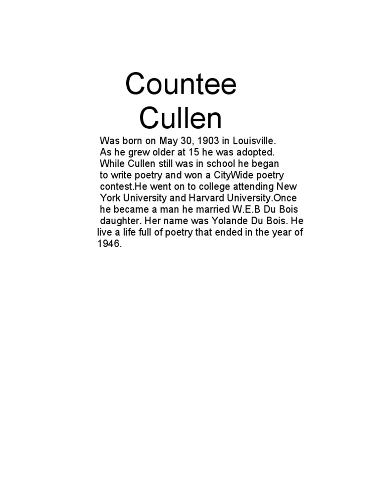 Countee Cullen | PDF