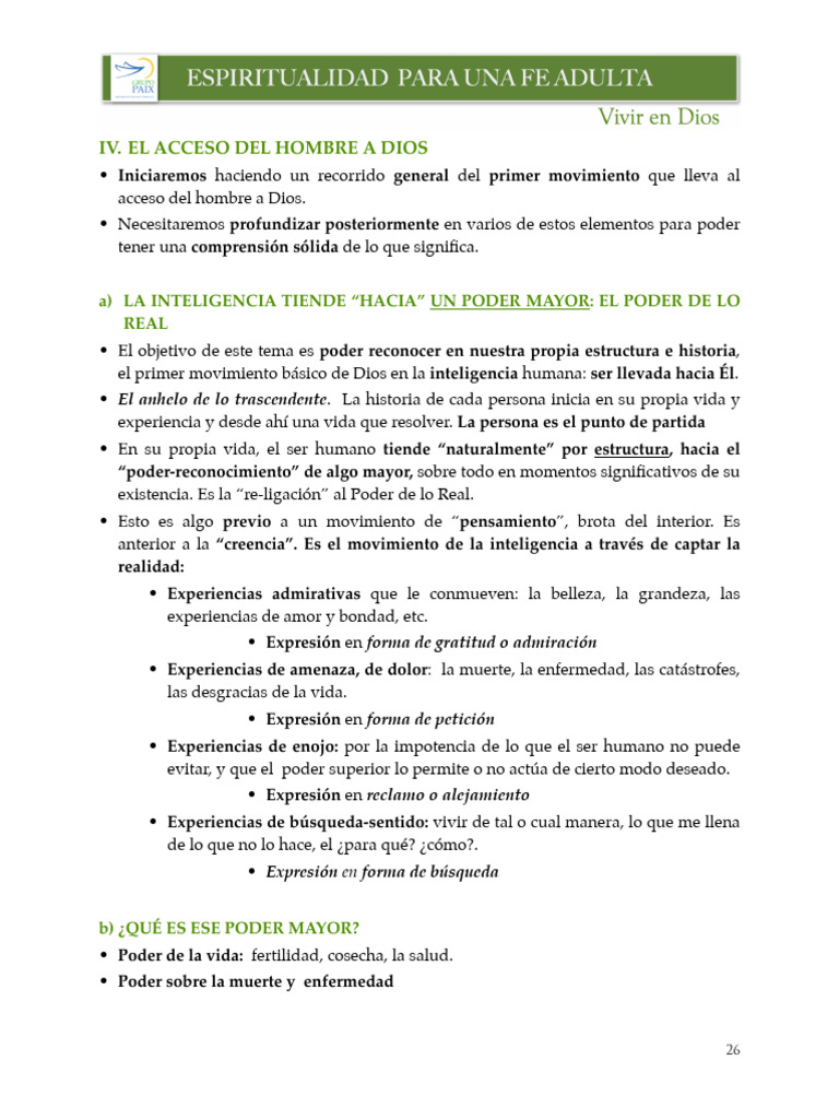 TEMA 4. CUADERNILLO.FE Adulta. 2024-25 | PDF | Dios | Vida