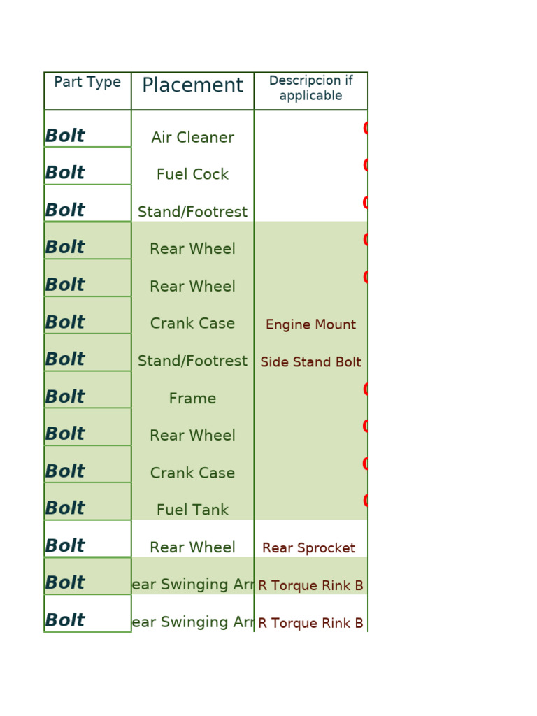 ts250 Motorcycle Parts Inventory | PDF