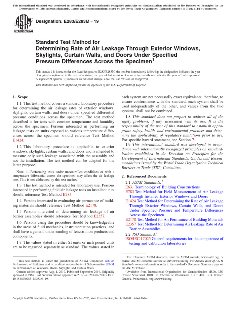 Air Leakage Testing for Windows & Skylights | PDF | Flow Measurement ...
