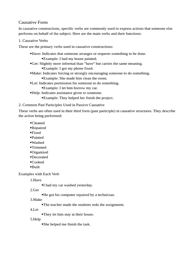 Causative Verbs Guide | PDF