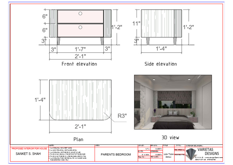 Sanket Shah - Parents Room - Side Table Detail | PDF