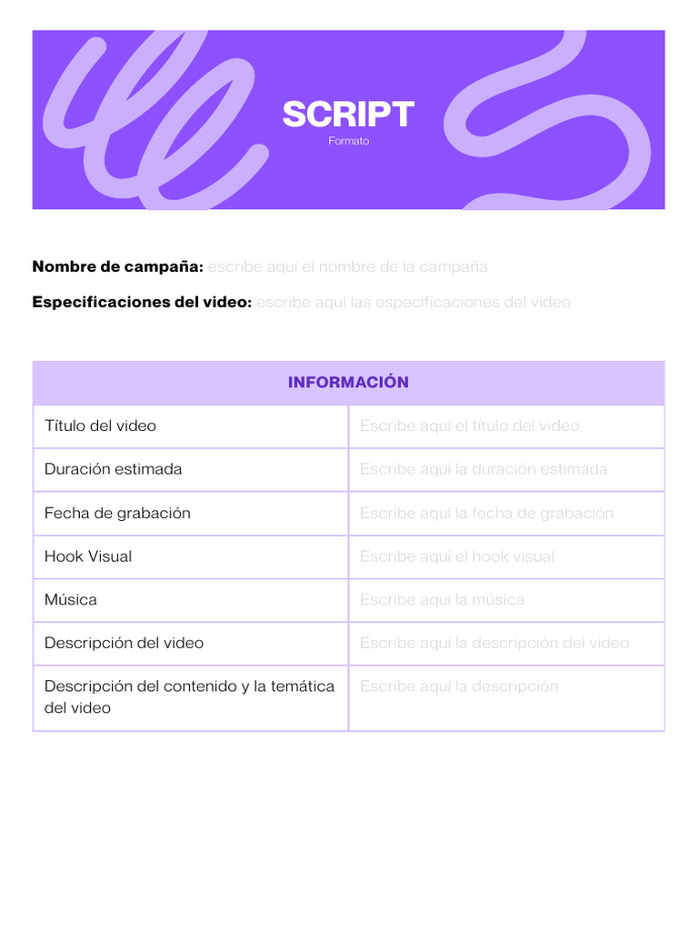 Plantilla formato script (1) (1) | PDF