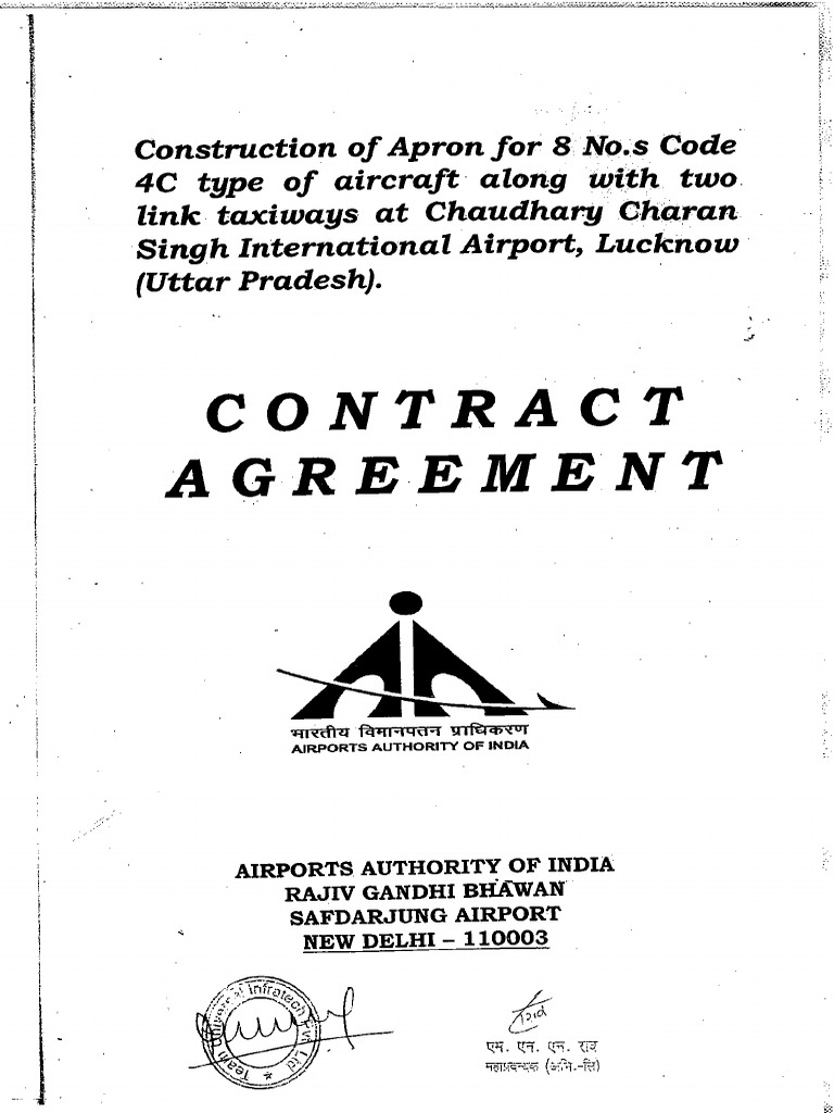 03 Contract Agreement Aai Lucknow | PDF