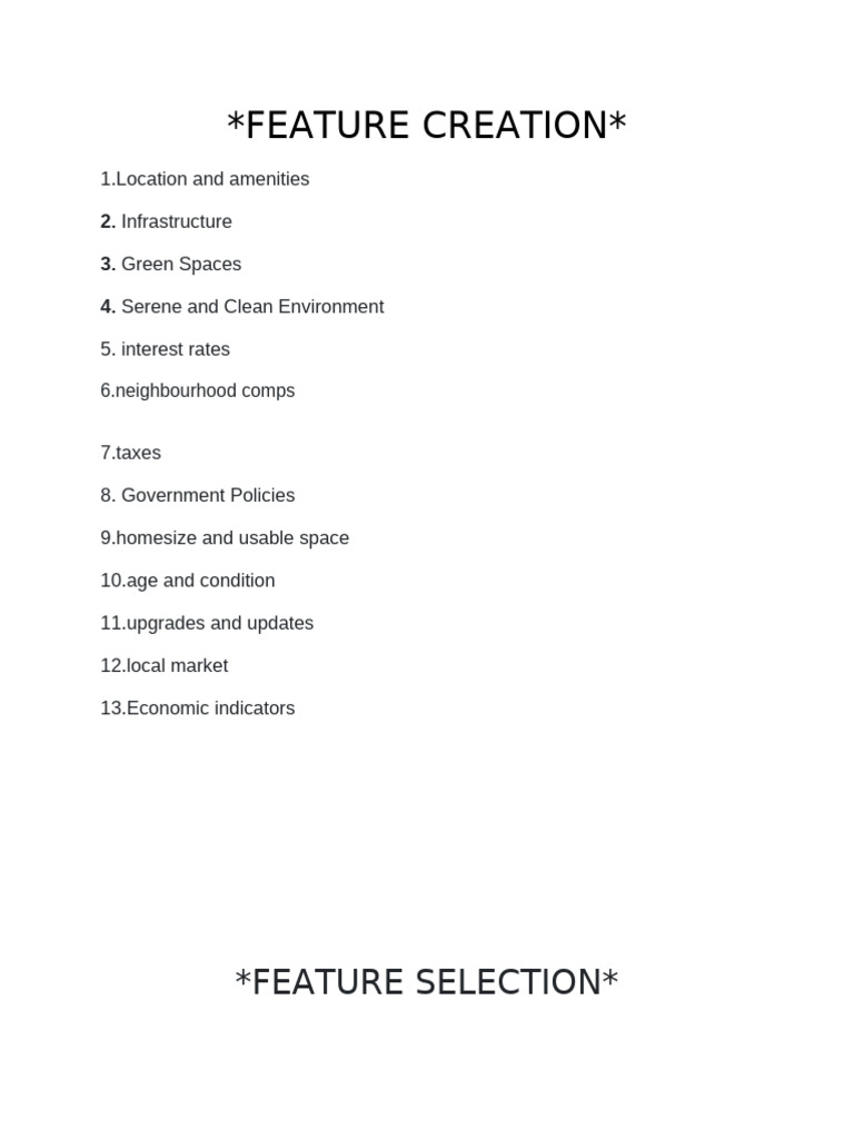 Feature Creation | PDF
