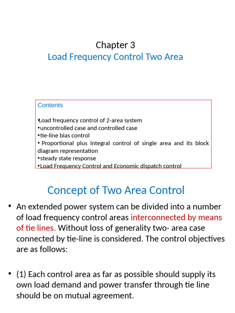 Chapter3 - Load Frequency Control Two Area | PDF | Electric Generator | Electrical Engineering