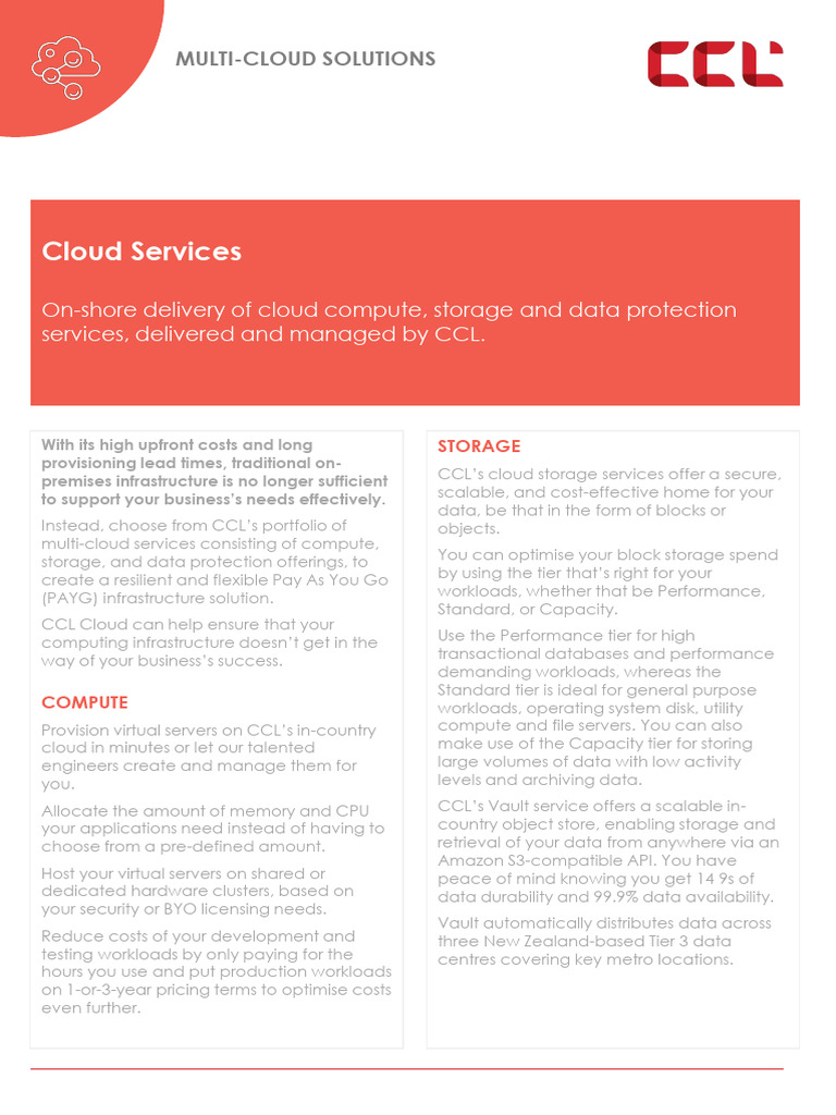 CCL - Multi-cloud Solutions - Cloud Services | PDF | Cloud Computing | Computer Data Storage