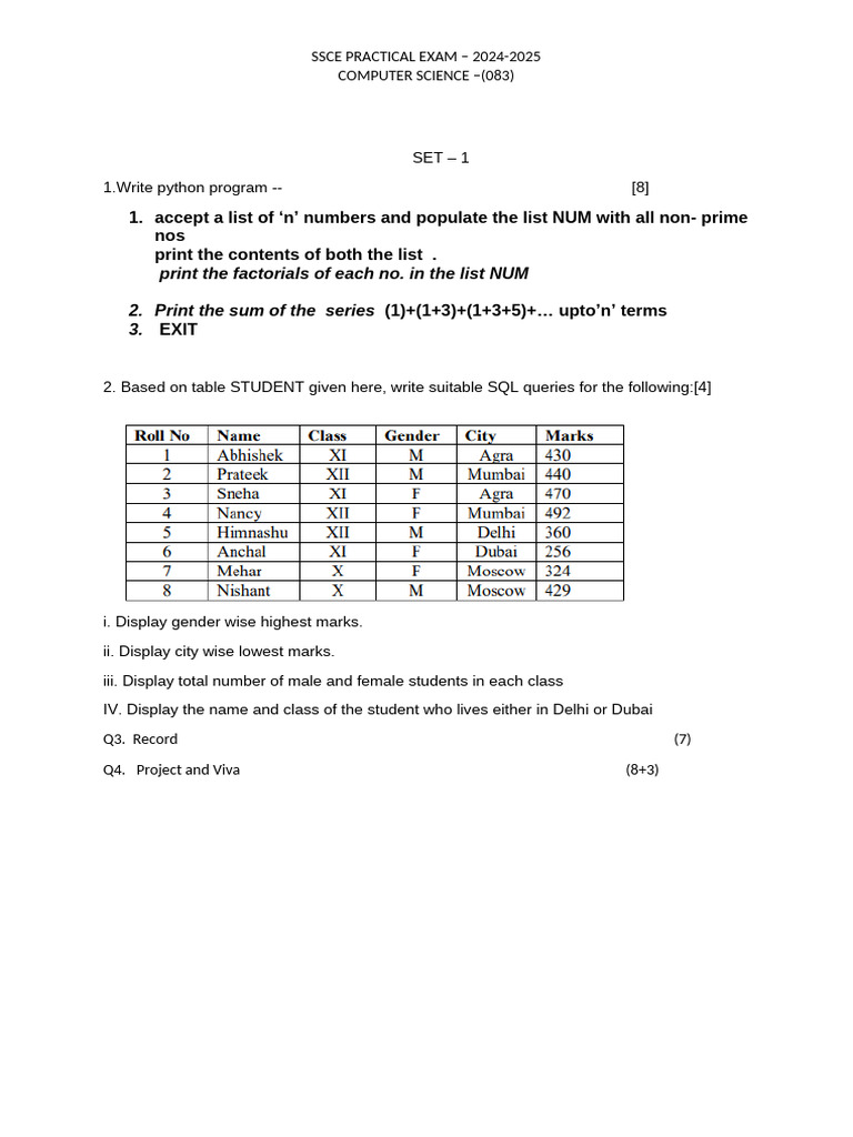 Ssce Practical Examination-24 | PDF | Sql | Computing
