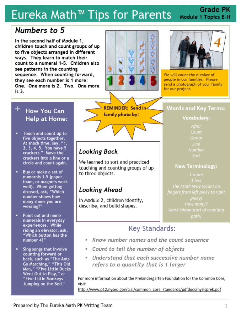 Parent Tip Sheet Grade Pk Module 1 Topics E H Pdf