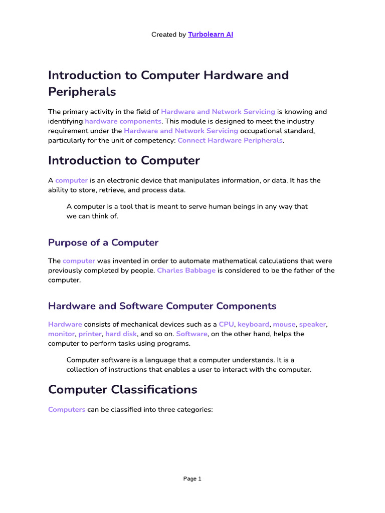 Connect Hardware Peripherals | PDF