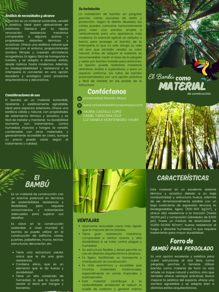 Tríptico. El Bambú - 20241031 - 071225 - 0000 | PDF | Aislamiento térmico | Materiales