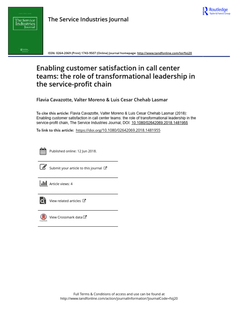 Enabling Customer Satisfaction in Call Center Teams | PDF ...