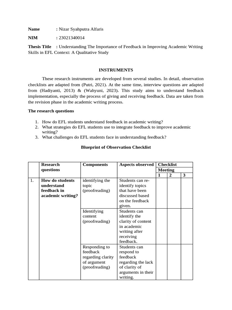 New Revised - Instrument Blueprint - Nizar Syahputra Alfaris | PDF | Editing | Proofreading