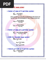 System of Particles Formulas With Symbols Class11 | PDF
