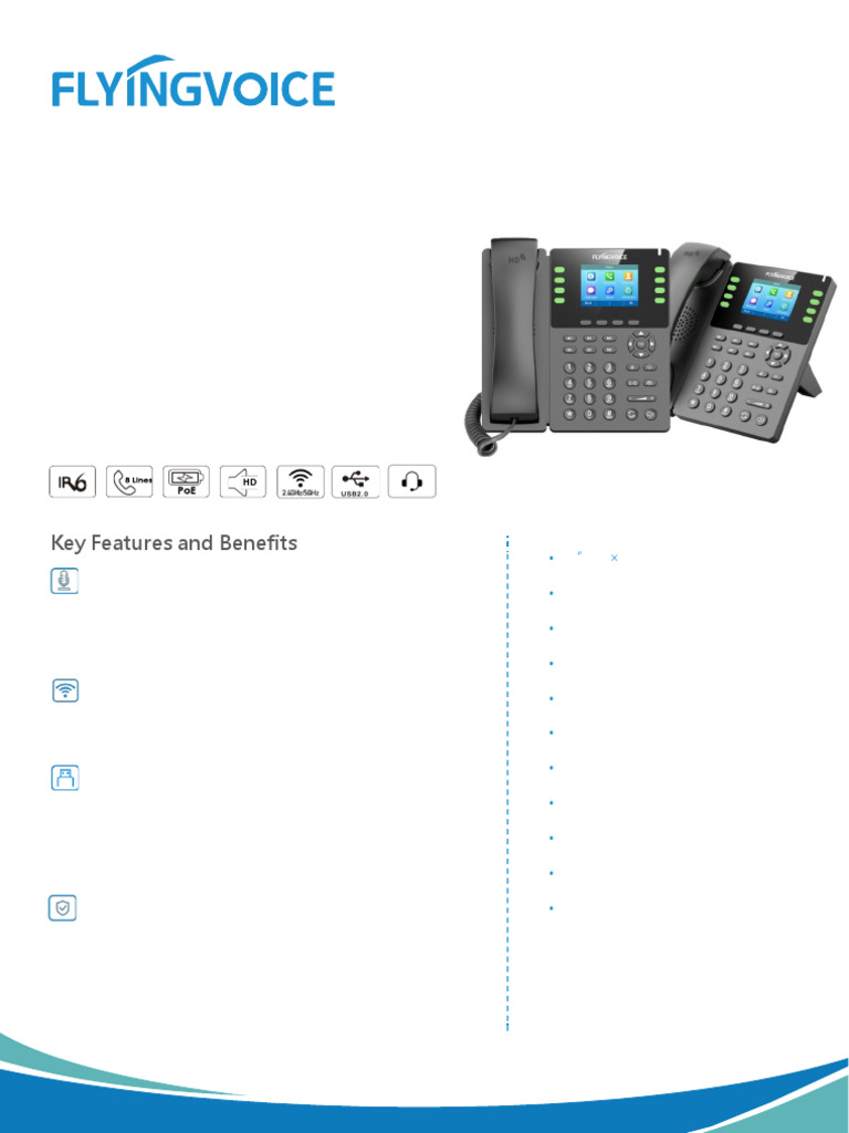 Flyingvoice - P23GW - Datasheet - V1.1 - 20241219 | PDF | Wi Fi ...