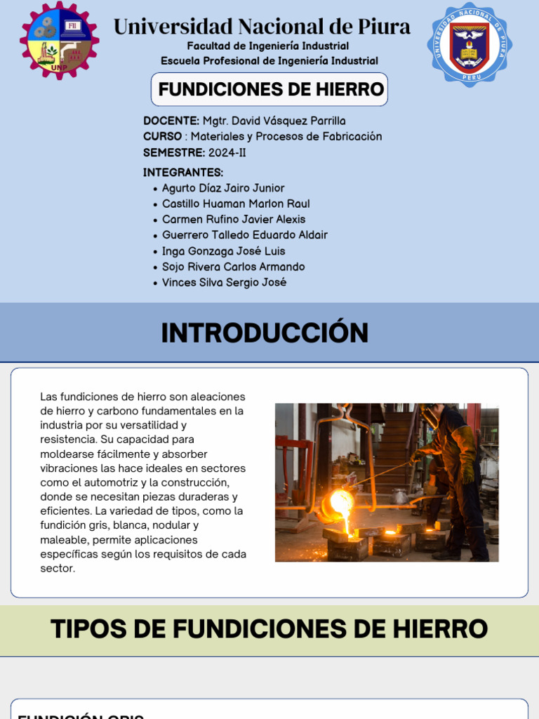 Tipos y Proceso de Fundiciones de Hierro | PDF | Hierro fundido | Hierro