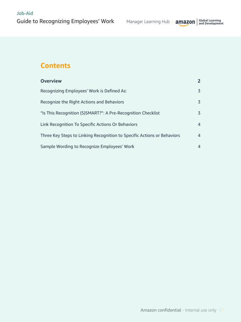 Guide To Recognizing Employees Work | PDF | Gratitude | Learning