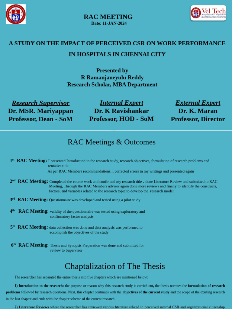 PHD RAC Meeting Presentation by RR Reddy | PDF | Corporate Social ...