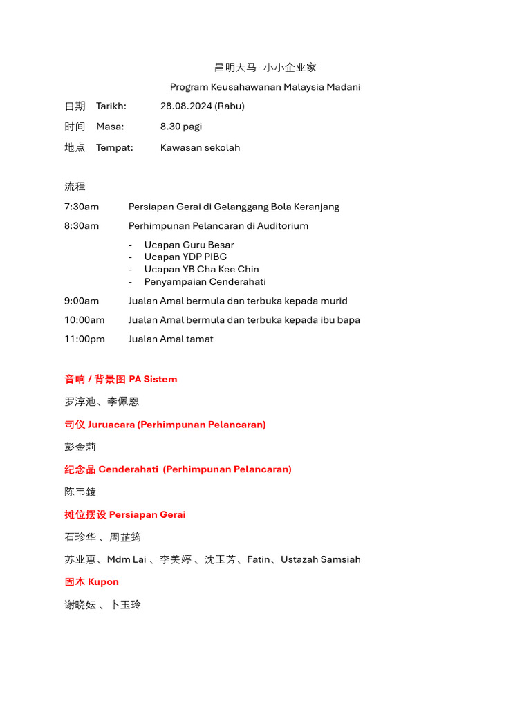 28.08.2024 Program Keusahawanan | PDF