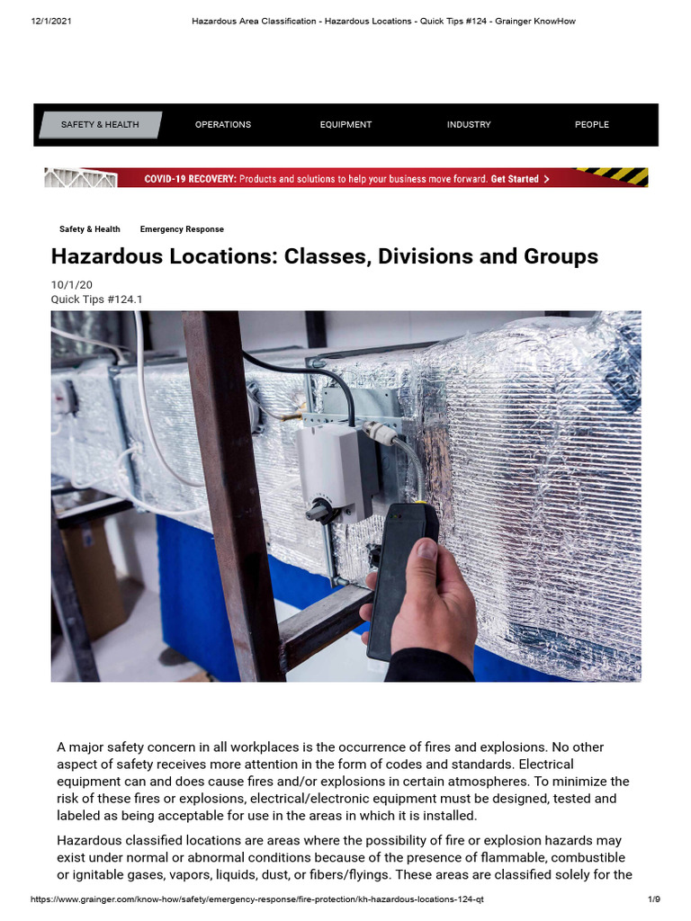 Hazardous Area Classification - Hazardous Locations - Quick Tips #124 ...