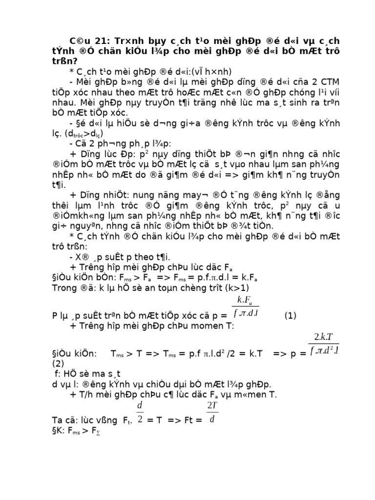 C©U 21: TR×NH B y C CH T O Mèi GHÐP ®É D I V C CH Týnh ®Ó Chän Kióu L P Cho Mèi GHÐP ®É D I Bò ...