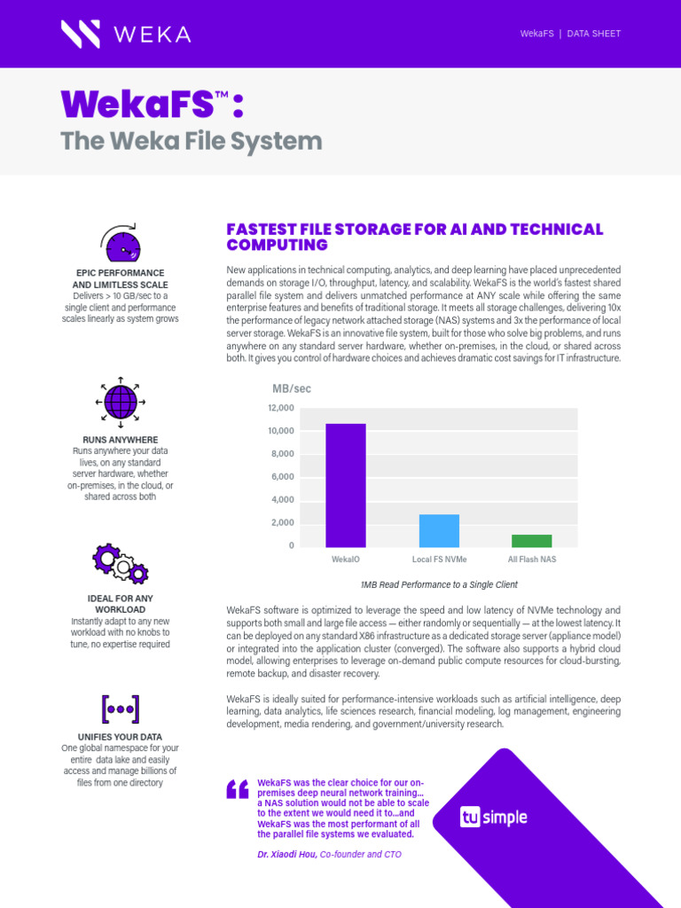 WekaFS DS W01R14DS201808 1 | PDF | Cloud Computing | File System