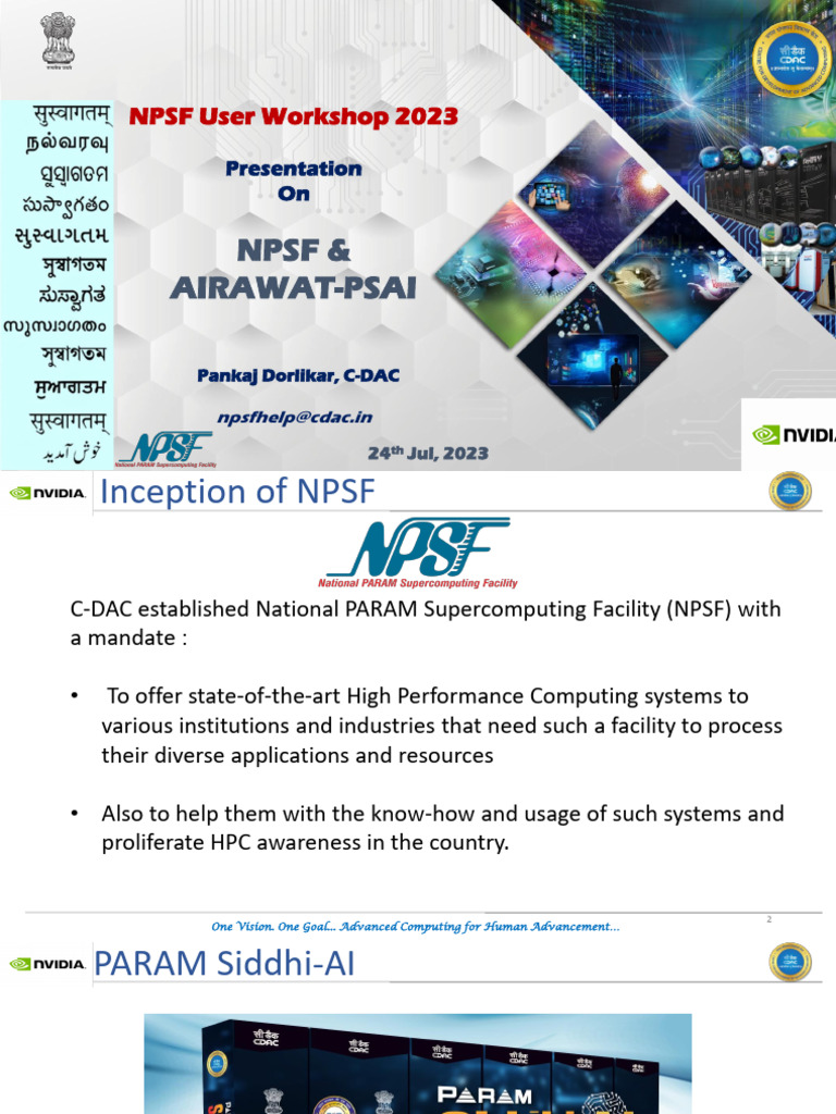 NPSF & AIRAWAT-PSAI Workshop 2023 | PDF | Computing | Computer Architecture