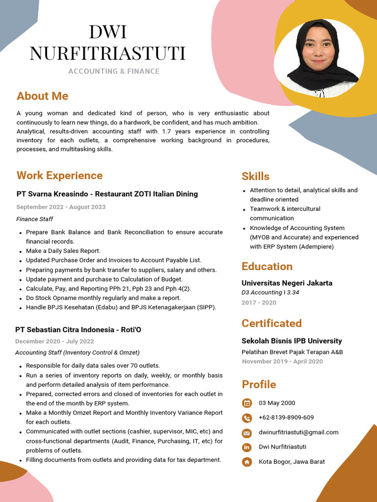 CV - Dwi Nurfitriastuti | PDF | Inventory | Business