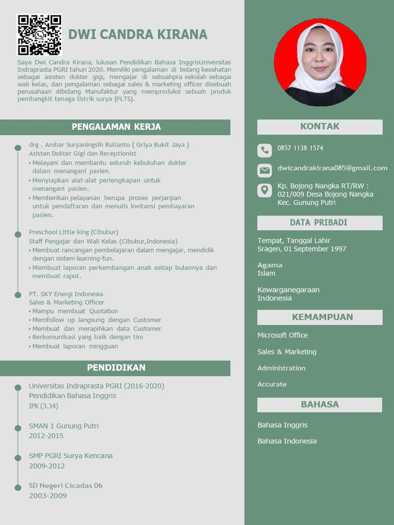 CV Dwi Candra Kirana - 115803 | PDF