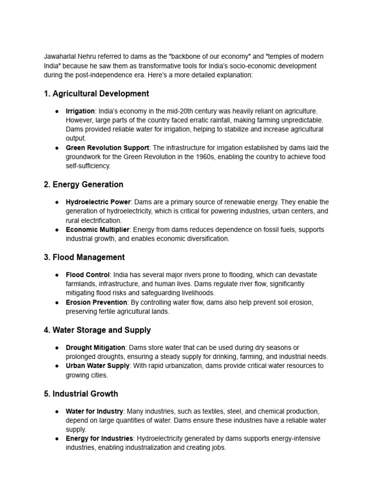 Nehru's Dam Vision | PDF | Dam | Infrastructure