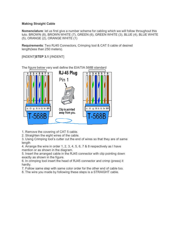 Making Straight-Through Cables Guide | PDF