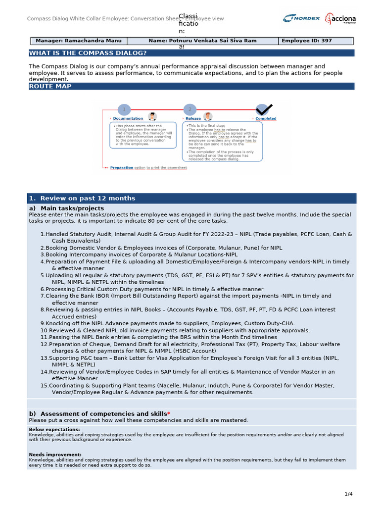 Compass Dialog Employee Performance Review | PDF | Accounts Payable ...