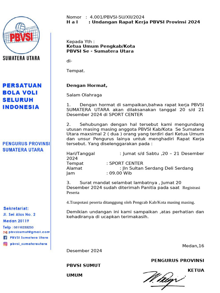 UNDANGAN RAKERDA 2024 | PDF