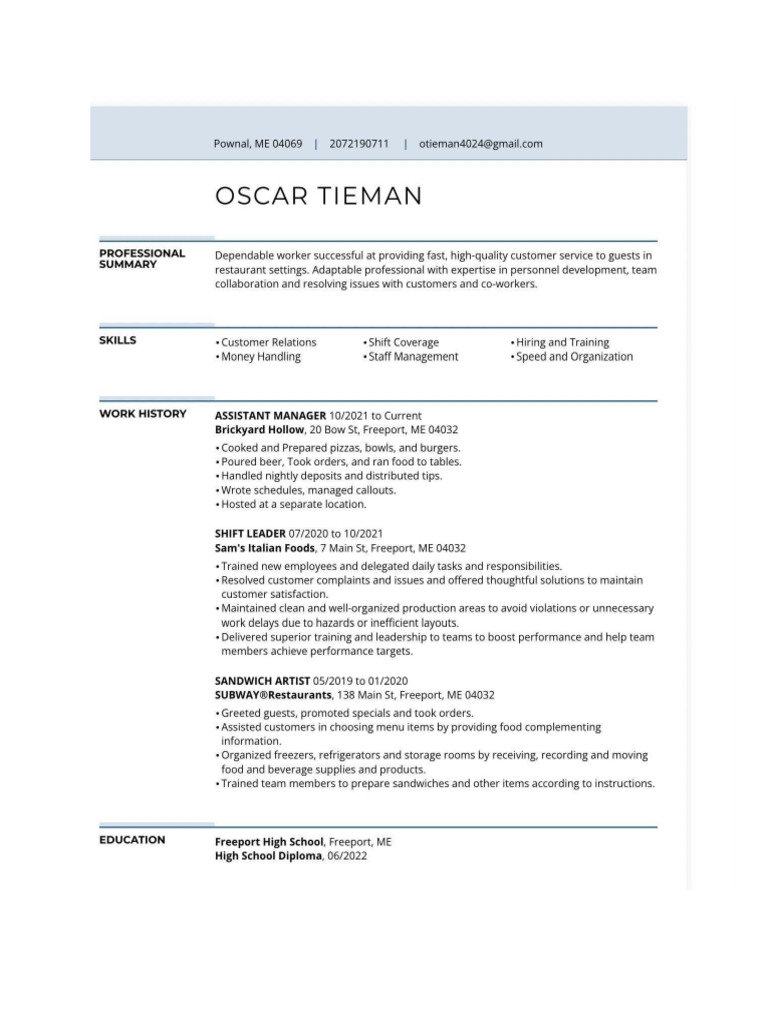 Resume Oscar Tie Man | PDF
