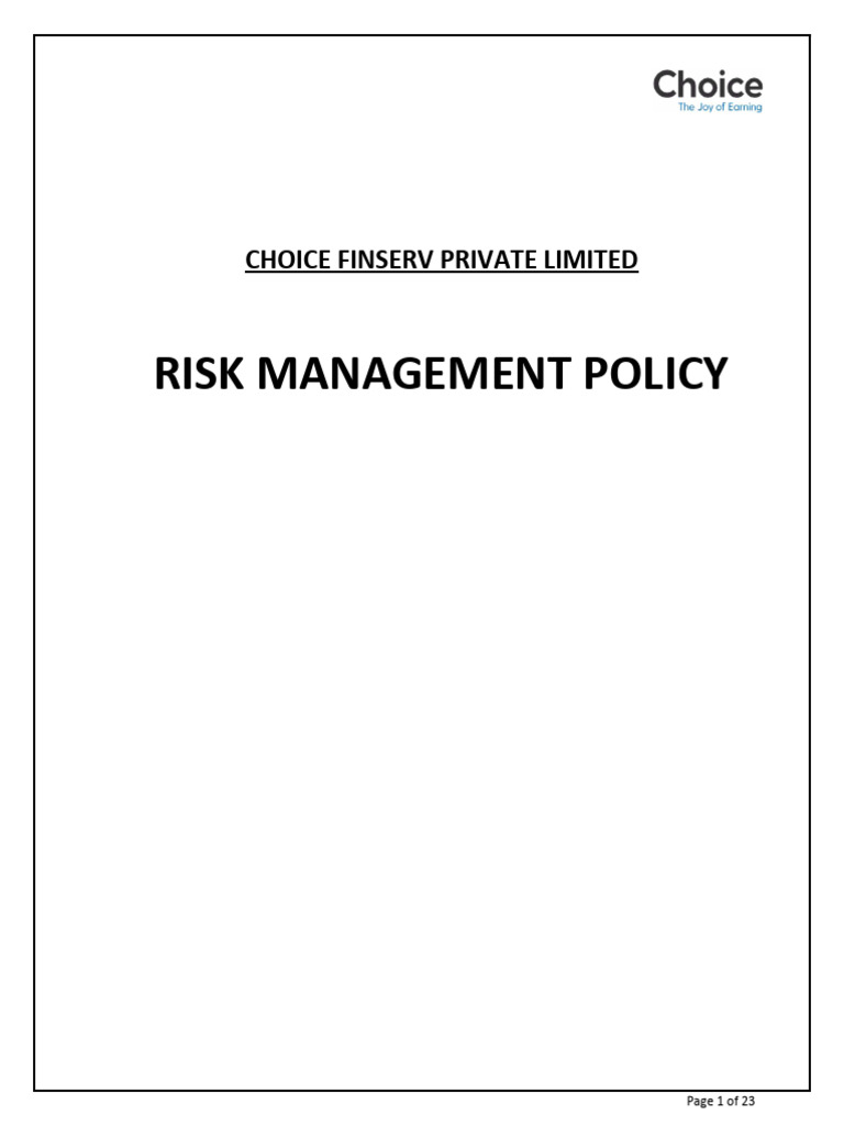 Risk Management-CHOICE | PDF | Risk Management | Risk Risk Management-CHOICE | PDF | Risk Management | Risk