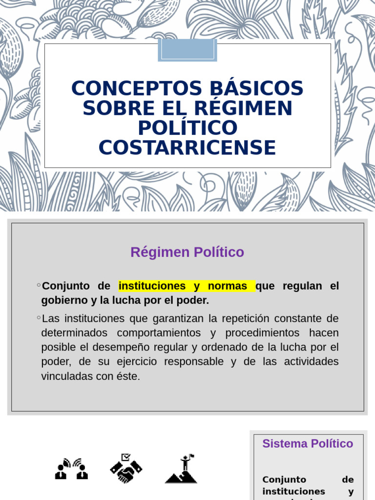 Conceptos Básicos Sobre El Régimen Político Costarricense Pdf